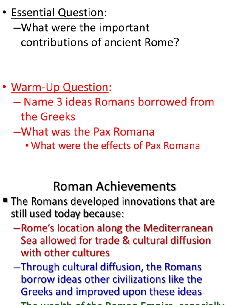 roman achievements | Ancient Rome | Roman Republic