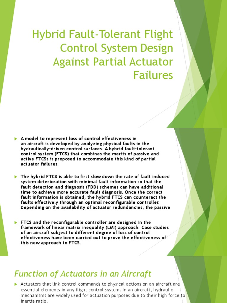 Hybrid Fault-Tolerant Flight Control System Design | PDF | Flight Control Surfaces | Actuator
