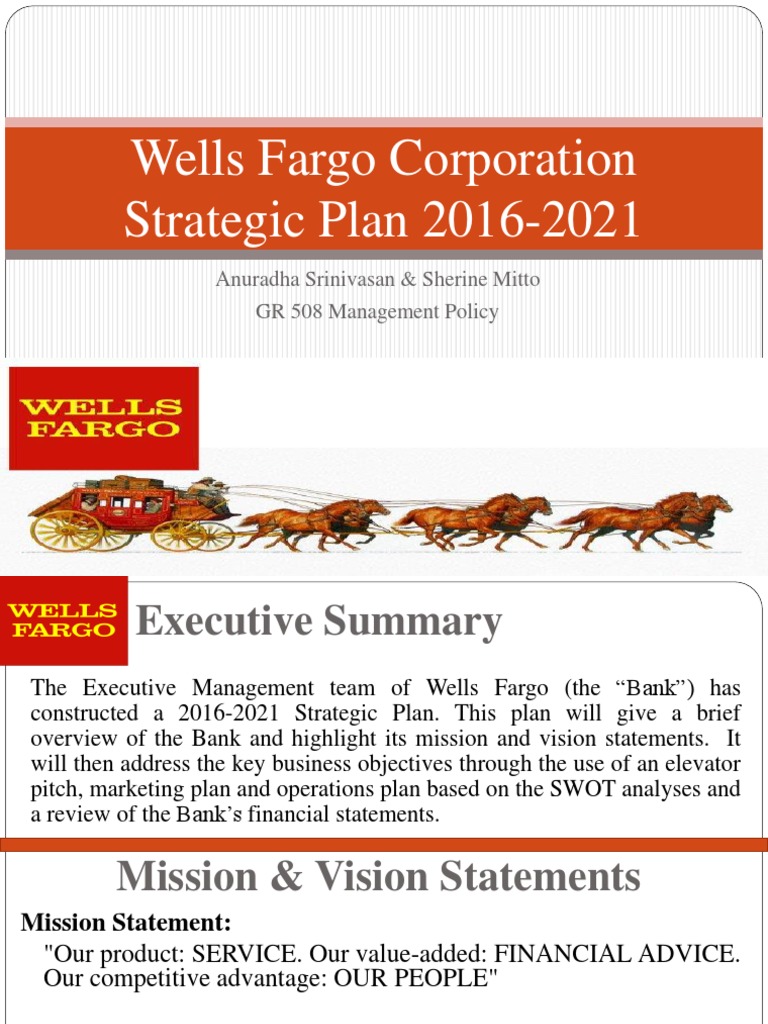 wells fargo corporation - strategic plan - team project | Wells Fargo ...