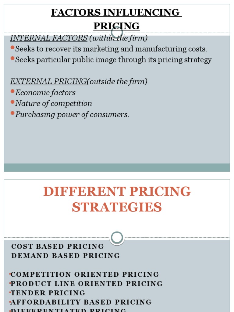 Pricing Strategies and Influences | PDF | Pricing | Profit (Economics)