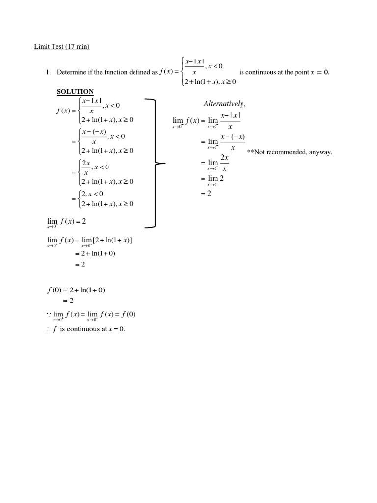 X X FX X Alternative Ly: - Lim Lim Lim 2 Lim L 2 2 | PDF | Mathematical ...