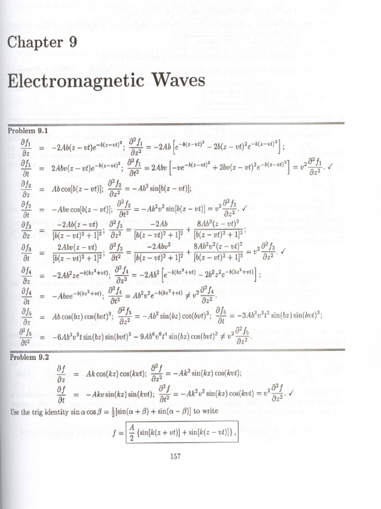 Introduction To Electrodynamics (Solutions) - ch09 PDF | Download Free PDF | Oscillation | Force