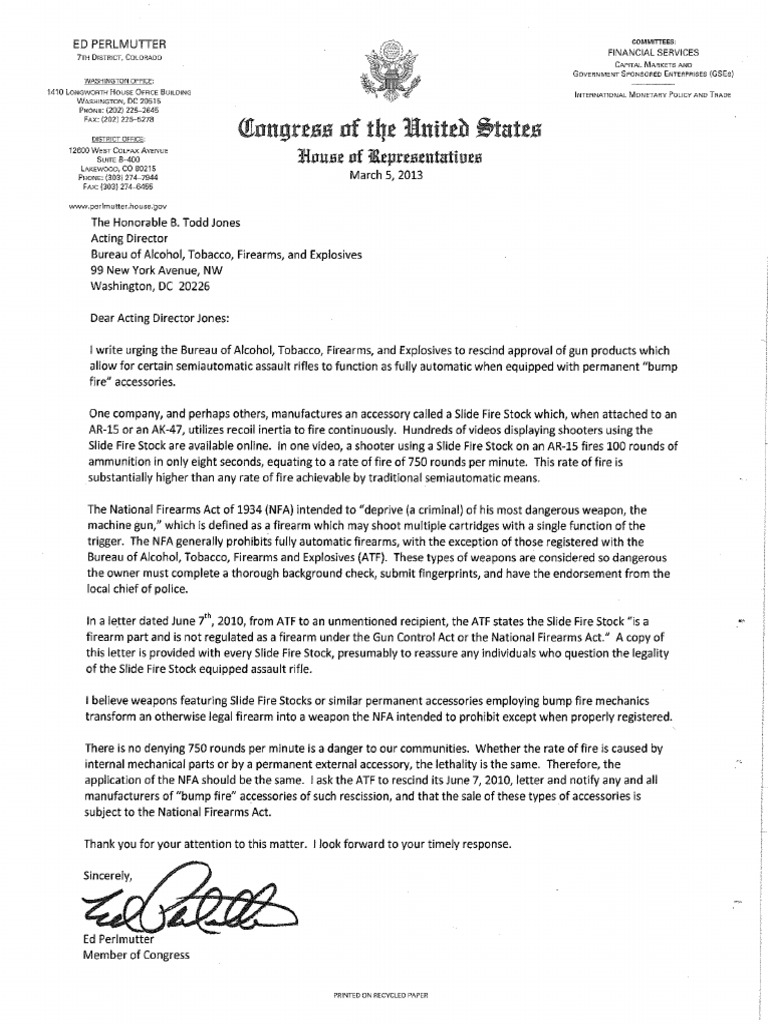 ATF Slide Fire Letter