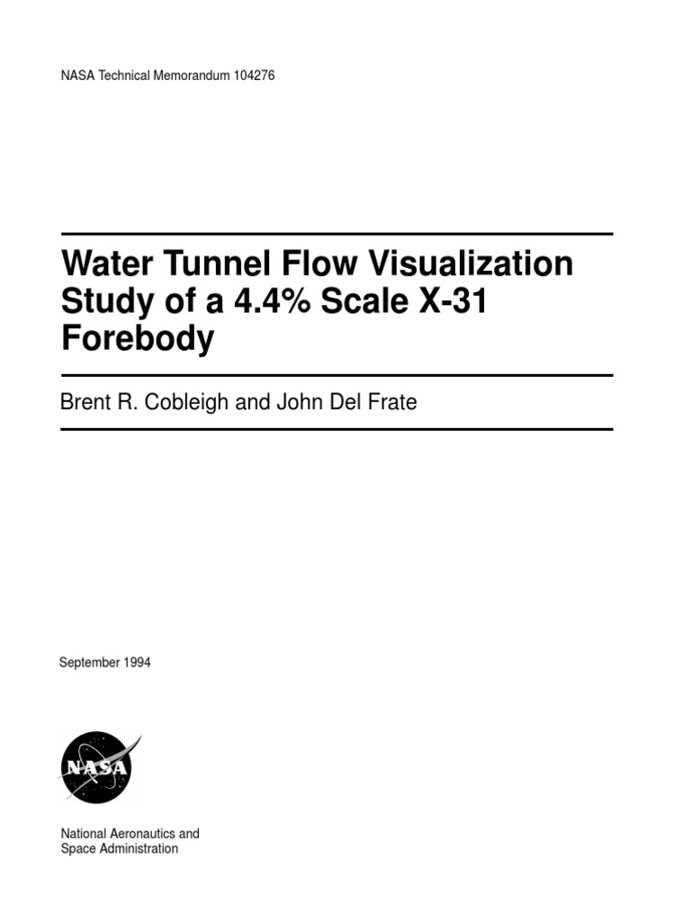 X-31 Forebody Water Tunnel Study | PDF | Vortices | Stall (Fluid Mechanics)