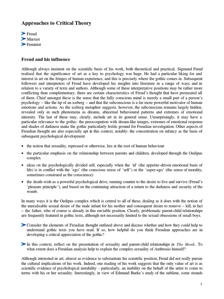 Approaches To Critical Theory | PDF | Id | Sigmund Freud