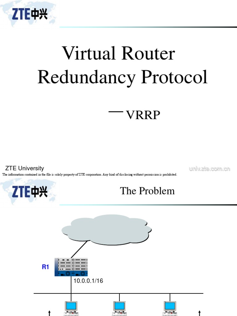 Virtual Router Redundancy Protocol Zte University Pdf Computer Architecture Computer