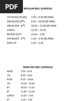 2024-2025 Block Bell Schedule | PDF