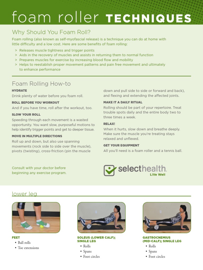 Foam Roller Handout | PDF | Foot | Anatomical Terms Of Motion