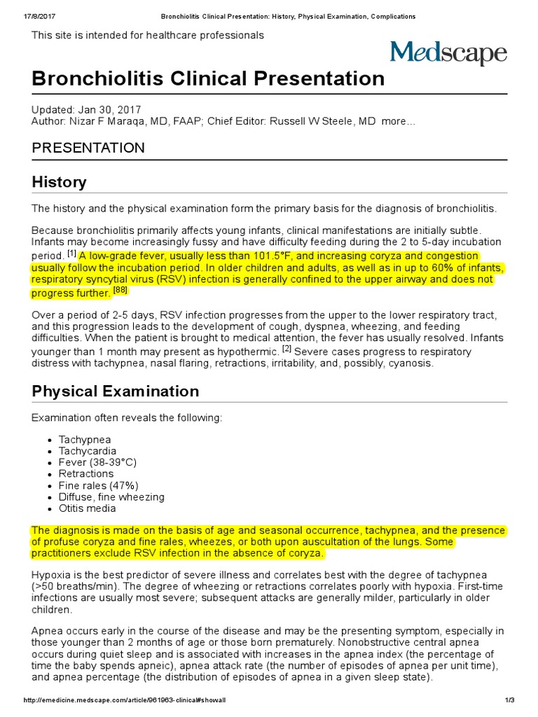 1.b. Bronchiolitis Clinical Presentation - History, Physical ...