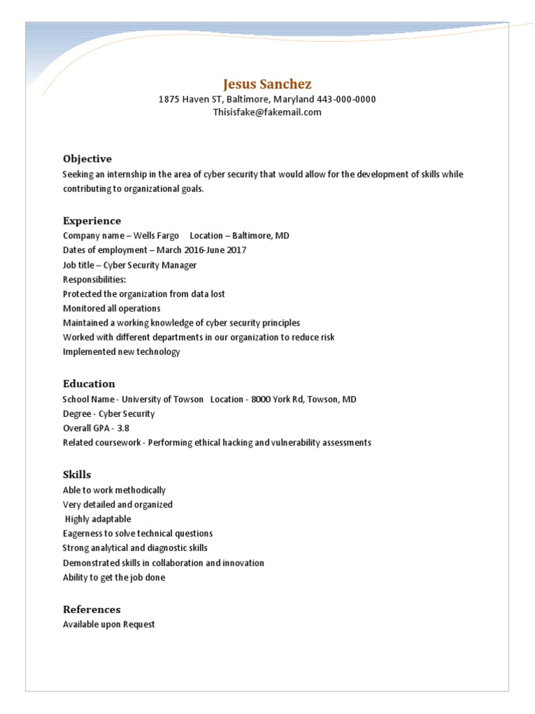 Name Resume Final | PDF