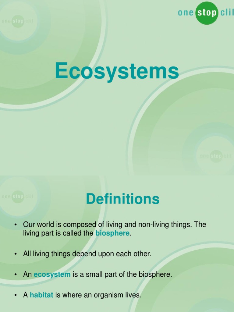 Introduction To Ecosystems Presentation - Basic | PDF | Ecosystem | Habitat