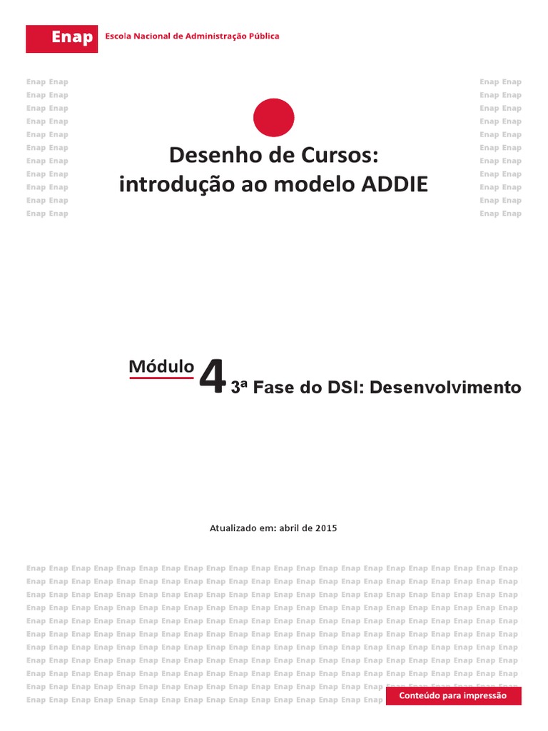 Introdução Ao Modelo ADDIE - Módulo 4 Alterado | PDF | Tempo | Aprendizado