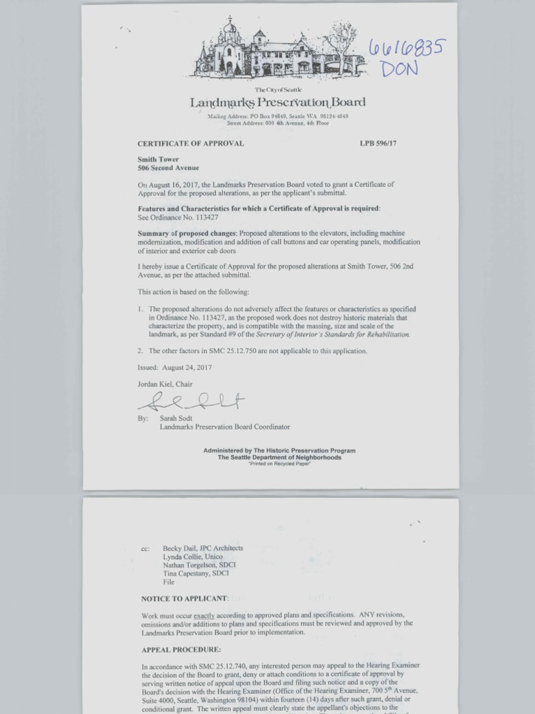 Smith Tower Elevator Proposal | PDF