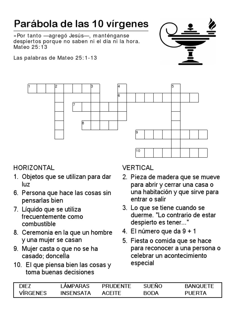 Parábola de las 10 vírgenes para niños | PDF