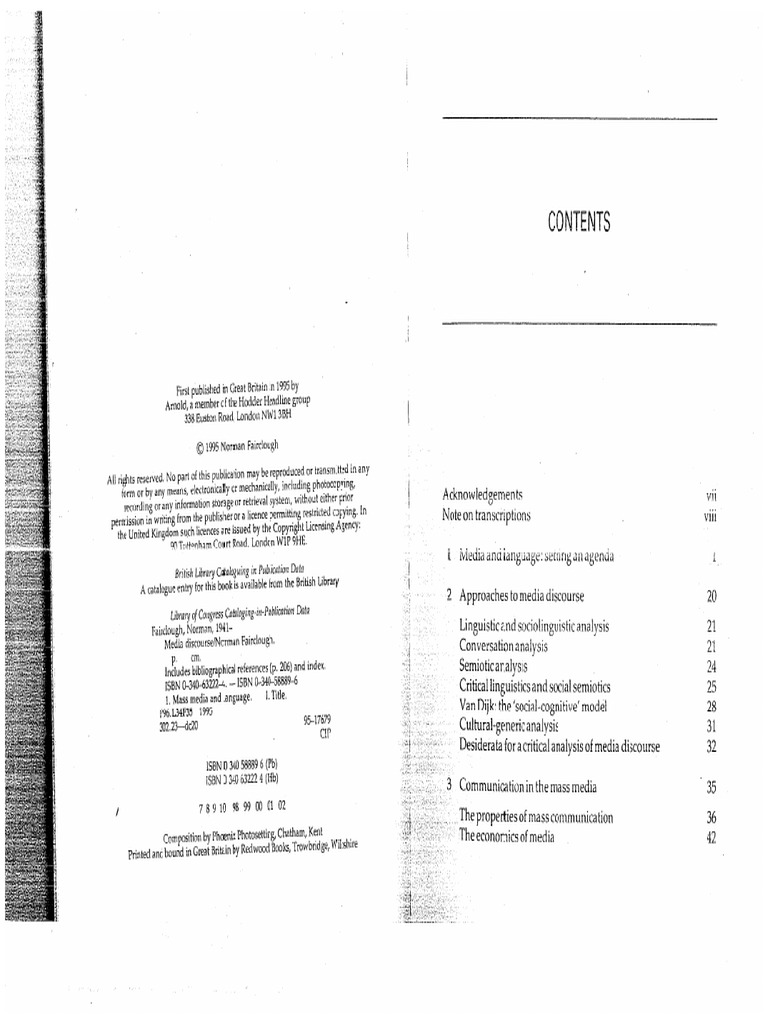 Media Discourse - Norman Fairclough | PDF