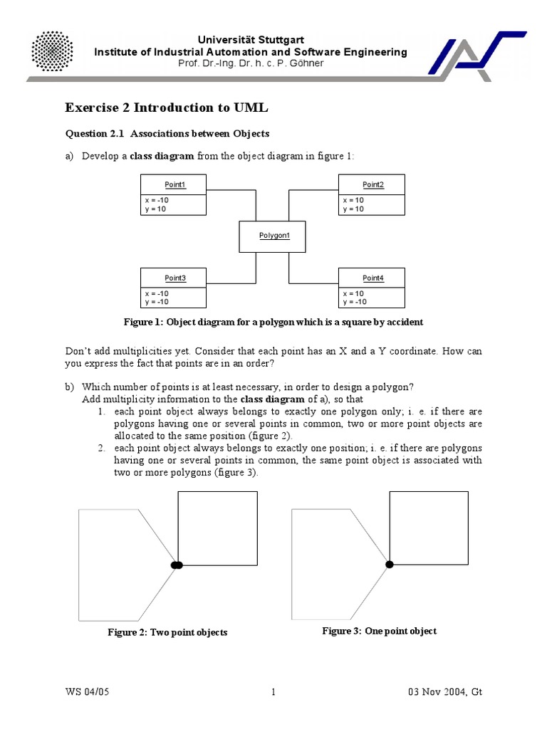 Exercise 2 Introduction To UML: Universität Stuttgart Institute of ...