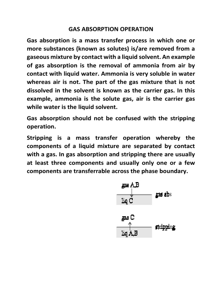 Gas Absorption Operation Note | PDF | Solubility | Solution