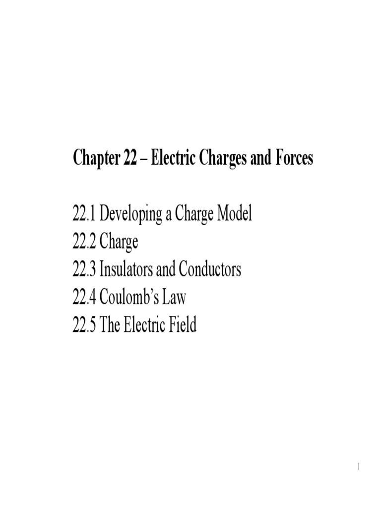 Chapter 22 - Electric Charges and Forces | PDF | Ion | Electric Charge