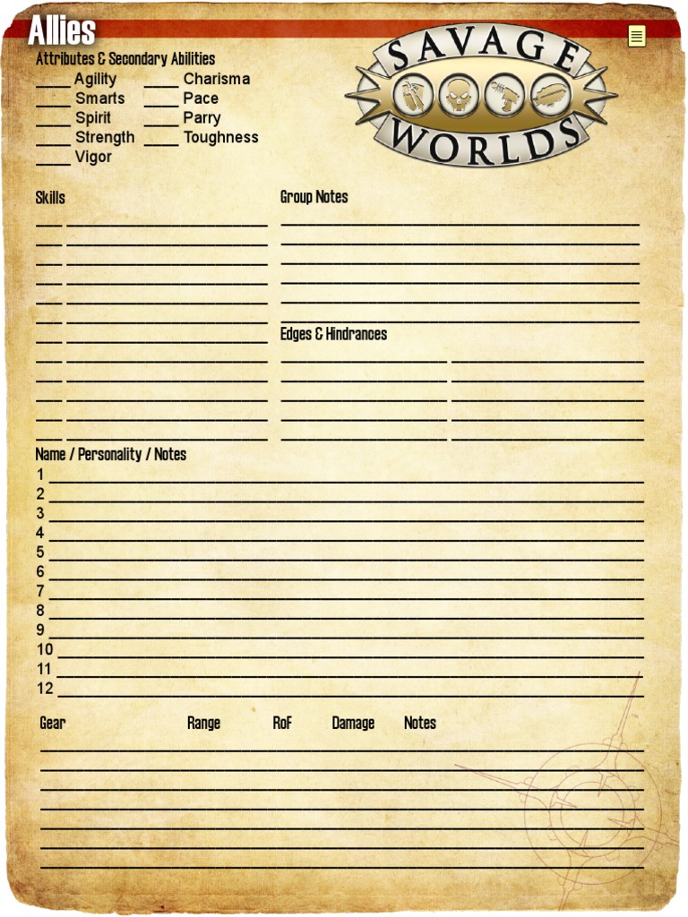 Ally Sheet | PDF