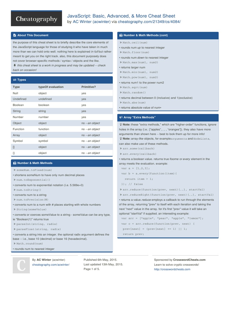 Acwinter Javascript Basic Advanced And More Pdf Scope Computer Science Boolean Data Type