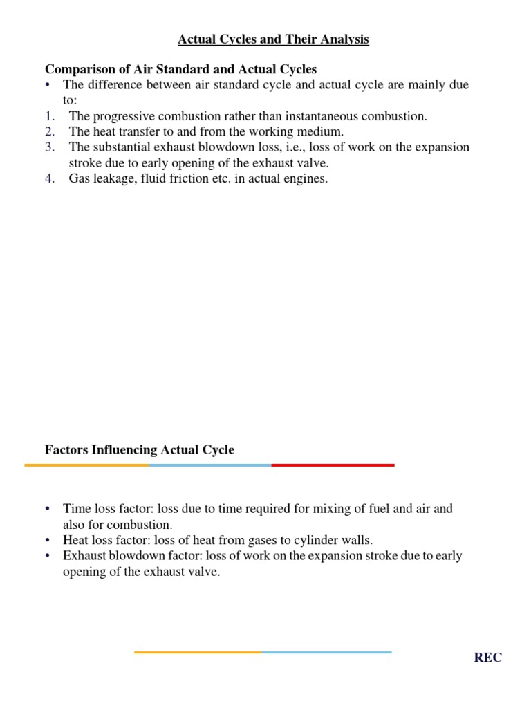 Actual Cycles And Their Analysis Pdf Internal Combustion Engine