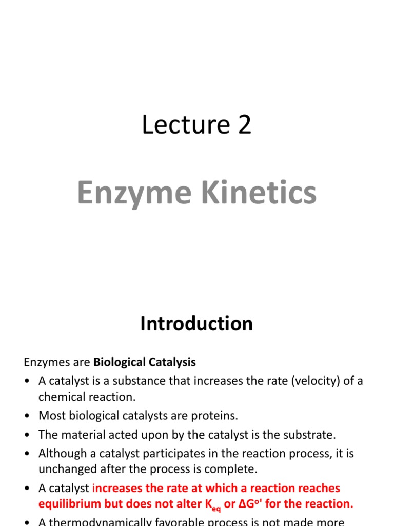 Lecture 2 Enzyme Kinetics Download Free Pdf Enzyme Inhibitor