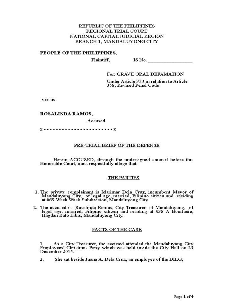 Sample | PDF | Witness | Defamation