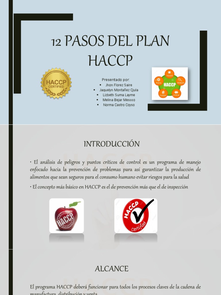 12 Pasos Del Plan Haccp | Análisis de Riesgo y Puntos Críticos de ...