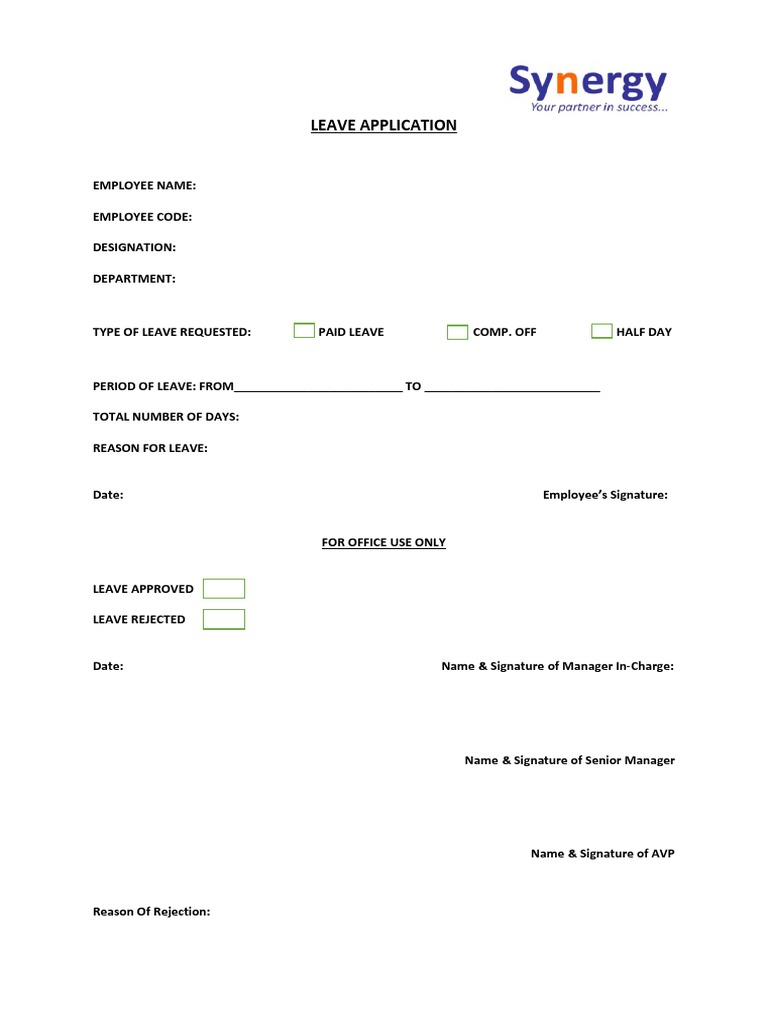 Revised Leave Application | PDF