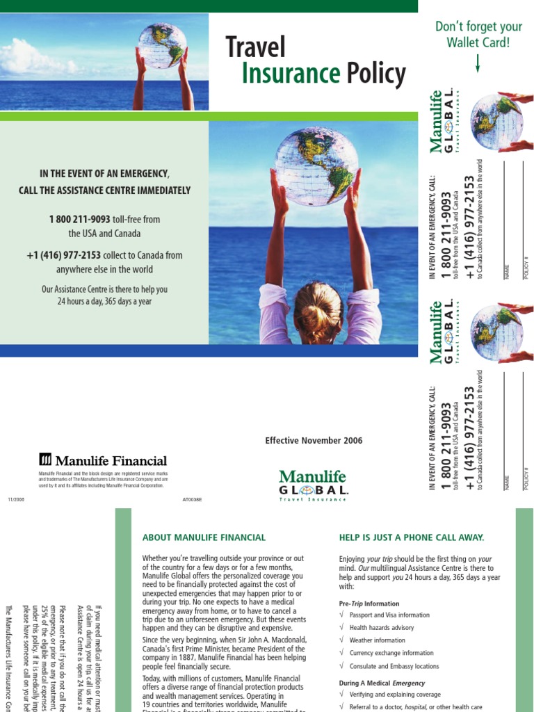 Insurance: Travel Policy | PDF | Insurance | Life Insurance