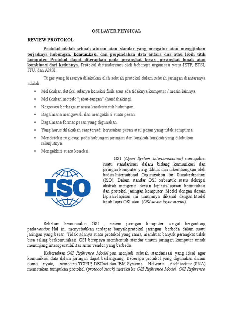 Modul Osi Layer Physical | PDF