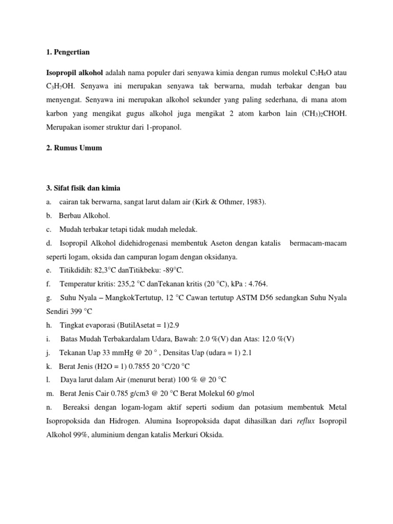 Isopropil Alkohol | PDF