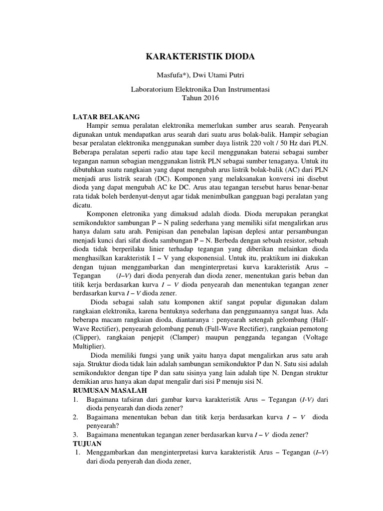 Karakteristik Dioda | PDF | Metode & Bahan Ajar | Sains & Matematika