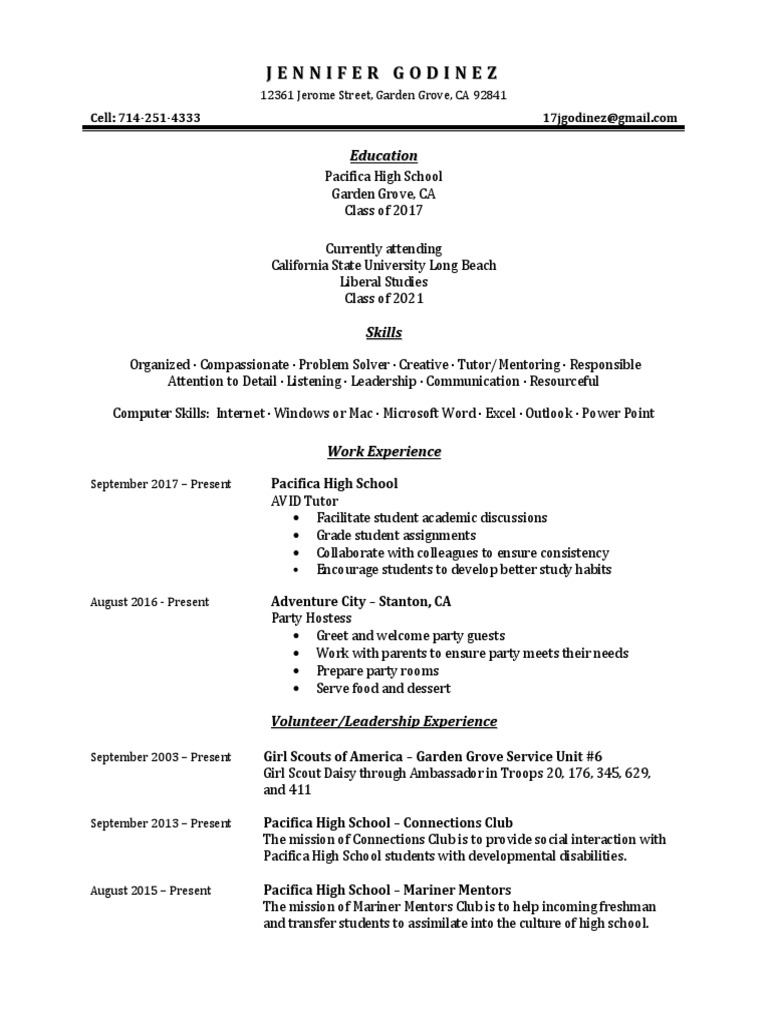 Jennifer Resume | PDF | Tutor | Cognition