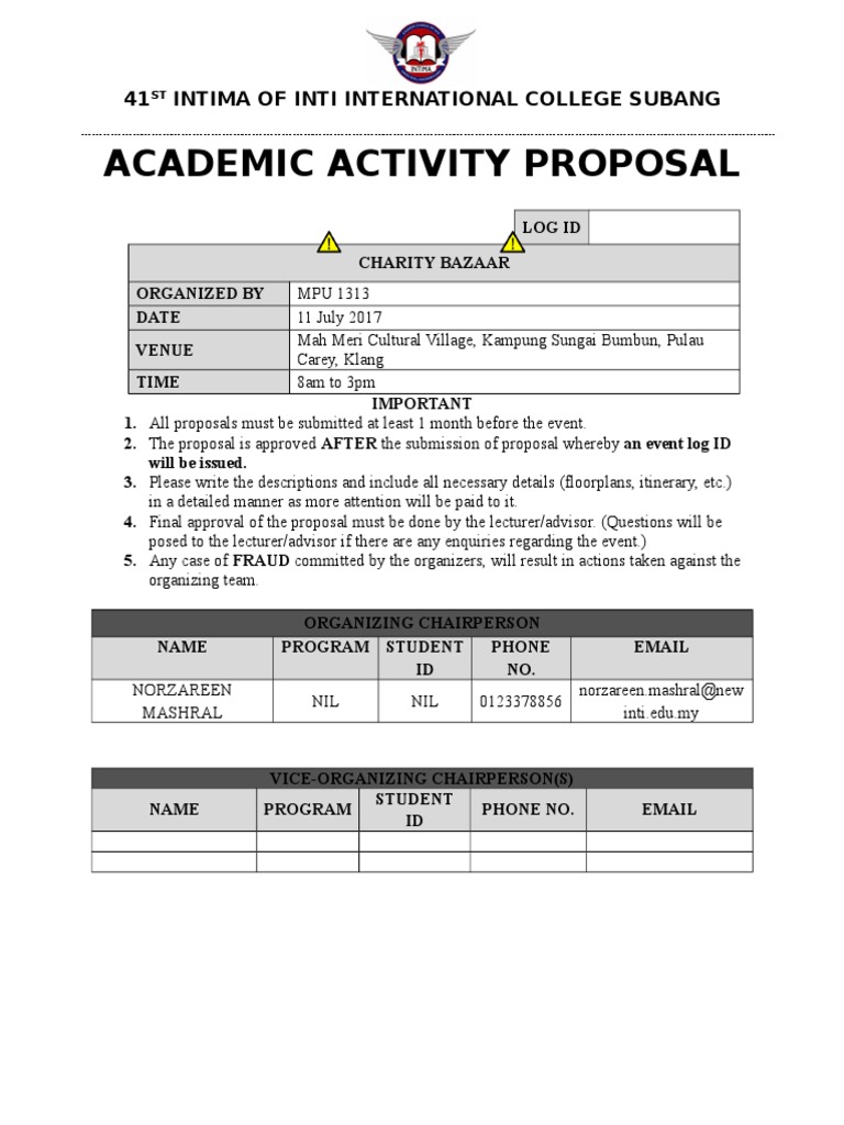 MPU 1313 - Field Trip Proposal | PDF | Business