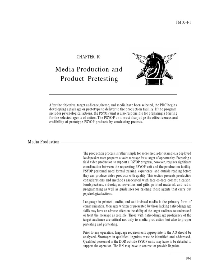 PSYOP Media Production and Pretesting Guide | PDF | Loudspeaker ...