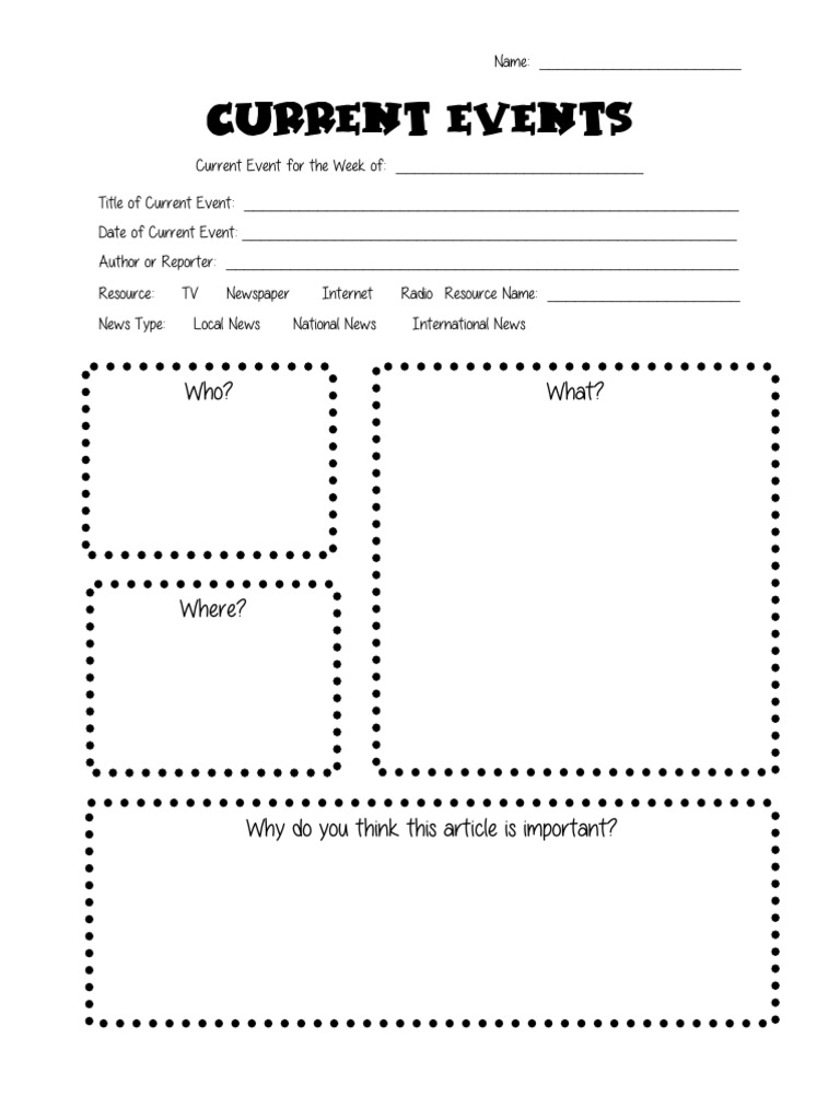 Currenteventworksheet | PDF | Social Science