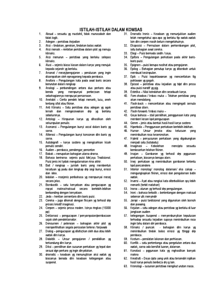 Istilah Komsas | PDF