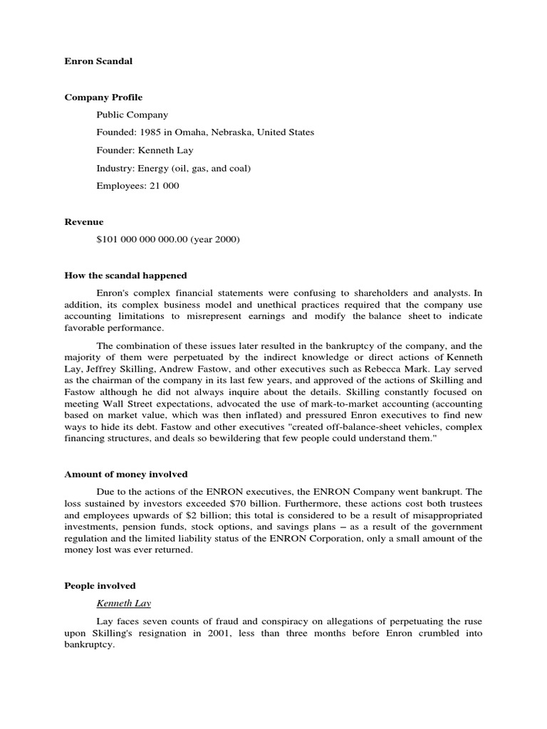 Enron | PDF | Enron | Corporate Law