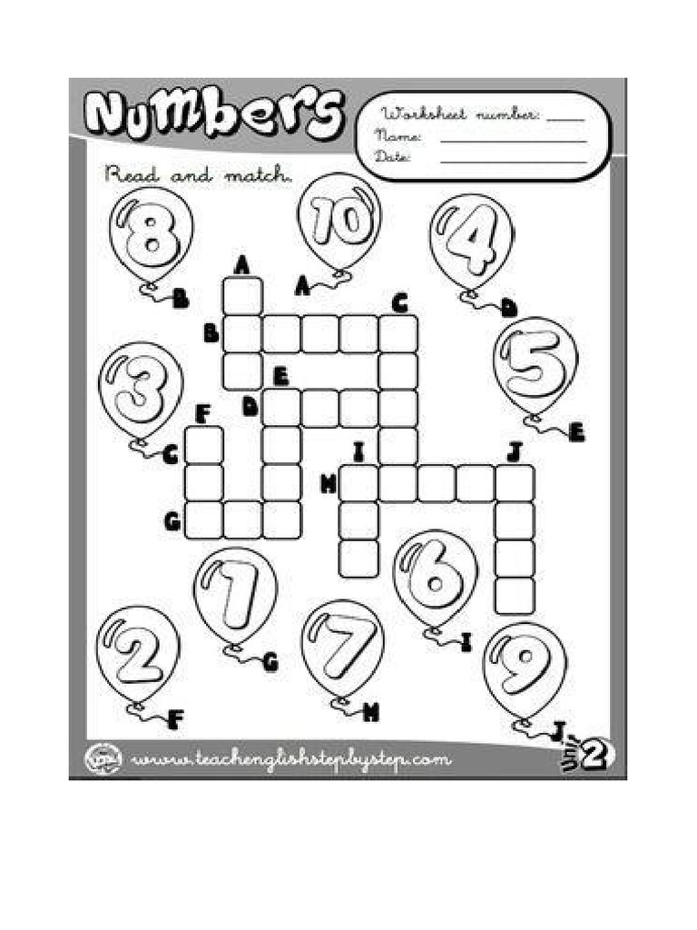 Crucigrama Numeros | PDF