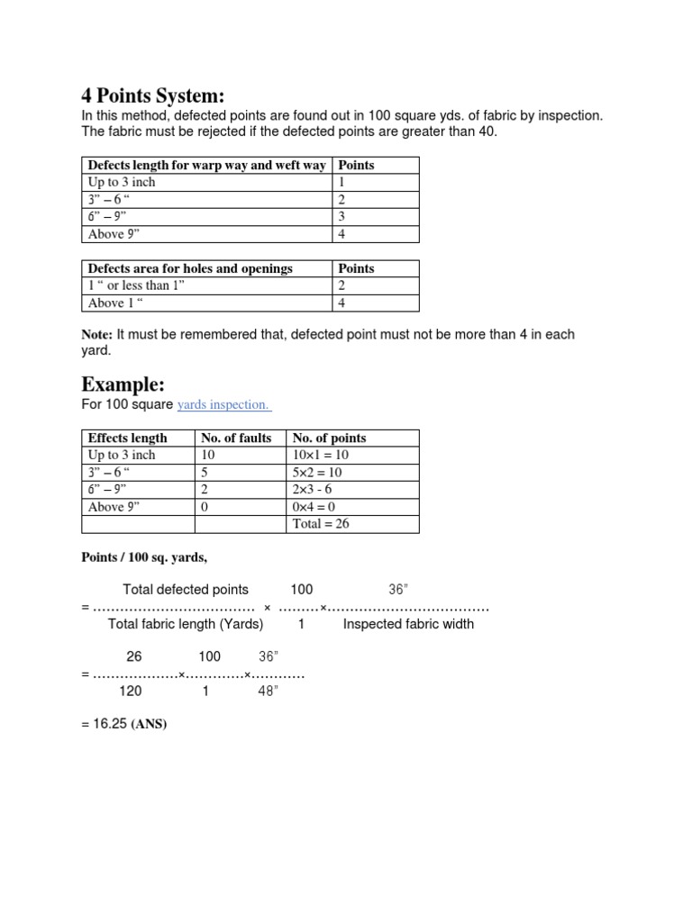 4 Points System:: Yards Inspection | PDF
