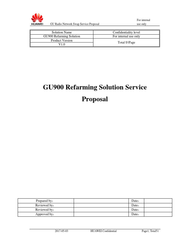 GU900 Refarming Service Proposal | PDF | Gsm | Cellular Network