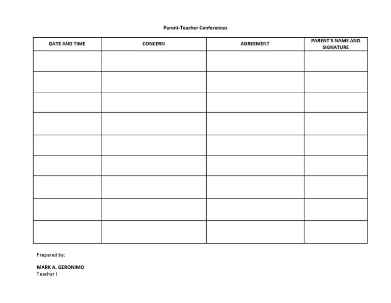 Parent-Teacher Conference Sign-Up Sheet | PDF | Schools | Educational ...