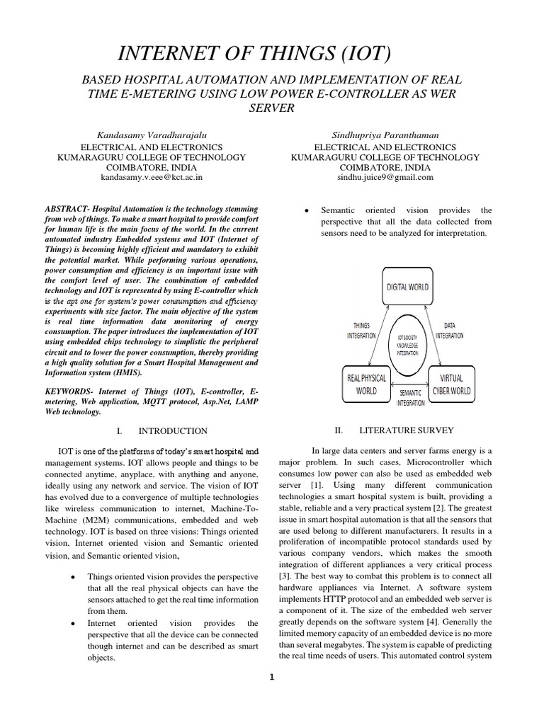 Iot Paper Ieee Format | PDF | Internet Of Things | Embedded System