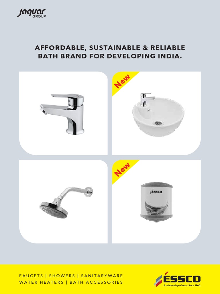 Essco - Catalogue With Sanitaryware and Hws | PDF | Tap (Valve) | Shower