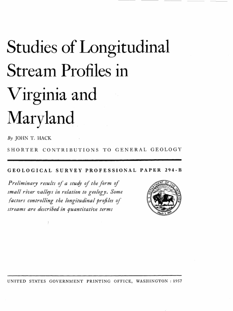 HACK, 1957. Studies of Longitudinal Stream Profiles in Virginia and ...
