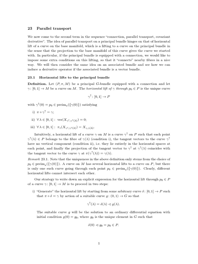 Lecture 23 - Parallel Transport (Schuller's Geometric Anatomy of ...