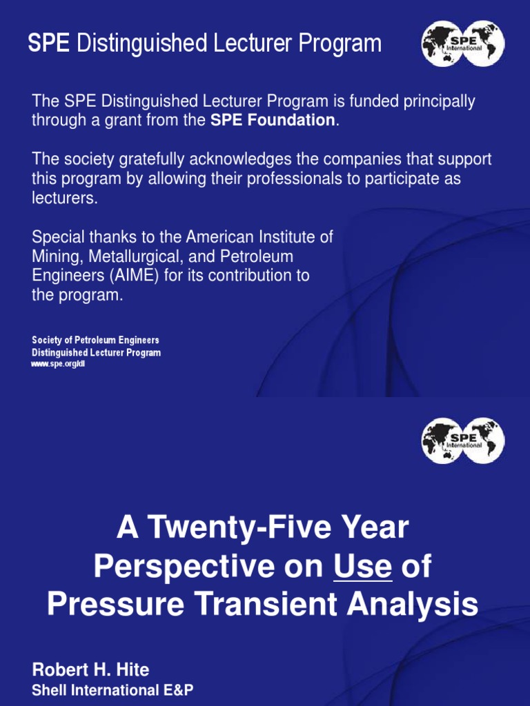 Society of Petroleum Engineers Distinguished Lecturer Program | PDF ...