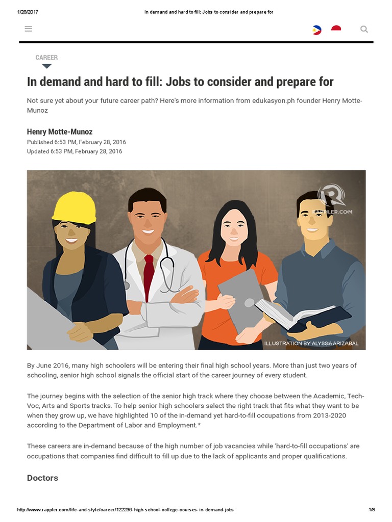 Rappler - in Demand and Hard To Fill - Jobs To Consider and Prepare For ...