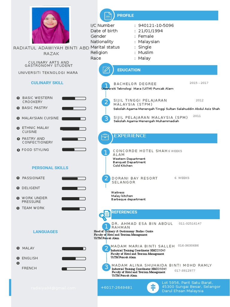 Culinary Skill: Radiatul Adawiyah Binti Abd Razak | PDF